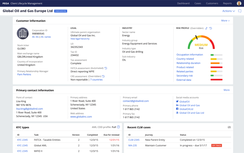 Pega Client Lifecycle Management | Pega