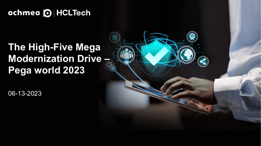 PegaWorld iNspire 2023: Achmea's High Five Mega Modernization Drive ...