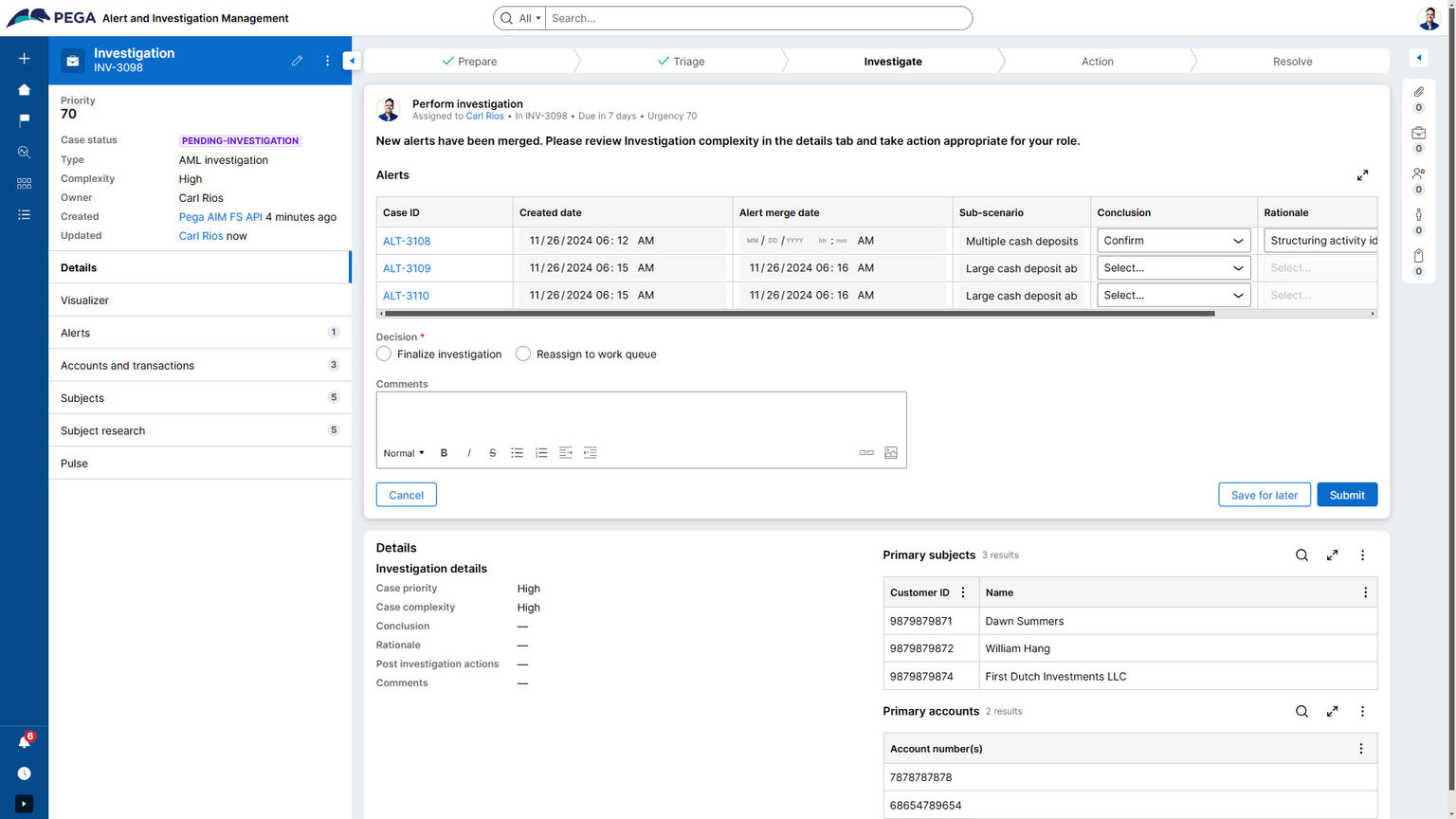 Intelligent case management solutions for financial crimes | Pega