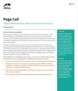 Pega Call (Data Sheet) | Pega