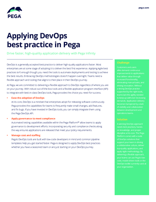Applying DevOps best practice in Pega | Pega