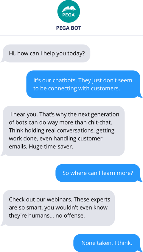 Intelligent Chatbots Webinar Series | Pega