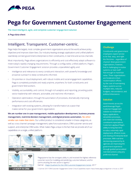 Pega for Government Customer Engagement | Pega