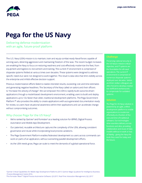 Pega for the US Navy | Pega
