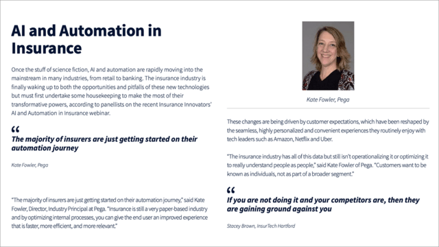 AI and automation in insurance | Pega