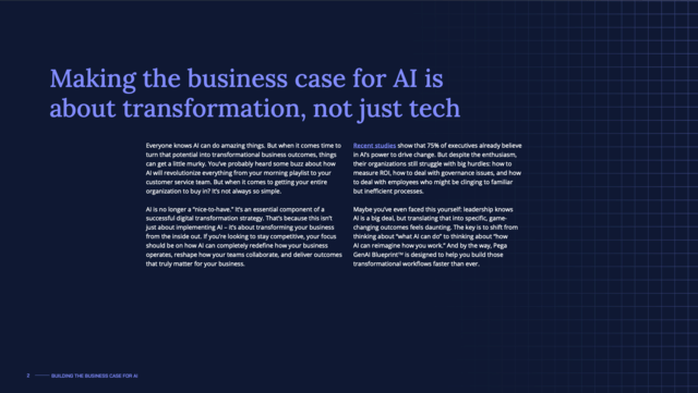 Building the business case for AI: Strategies for operations leaders | Pega
