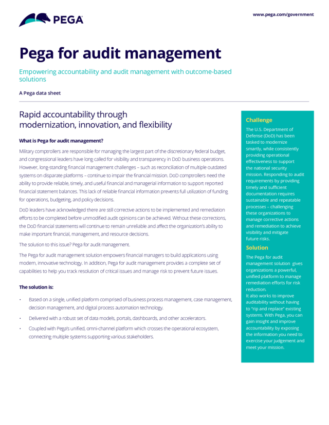 Empowering accountability with Pega for Audit Management