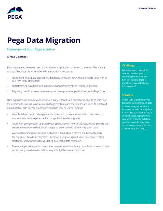 Future-proof your Pega solution with Pega Data Migration