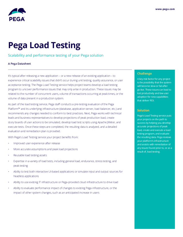 Pega Load Testing | Pega