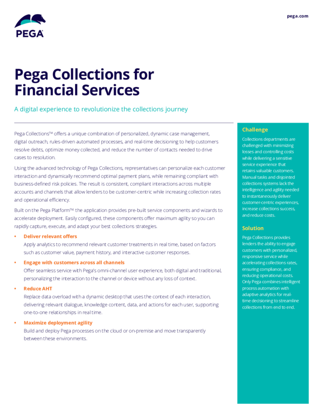 Pega Collections: Revolutionize the collections journey | Pega