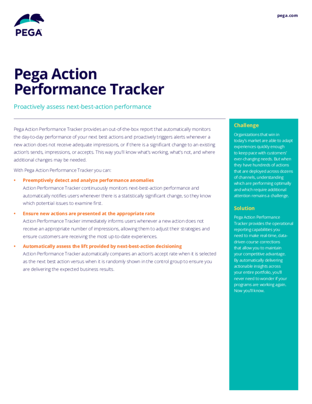 Pega Action Performance Tracker | Pega