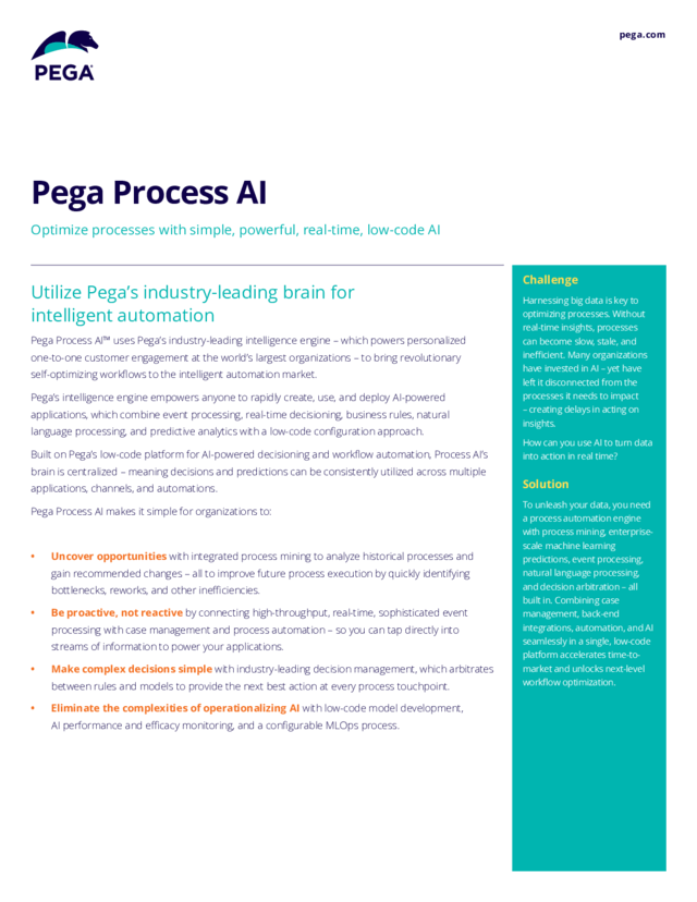 Pega Process AI: low-code, AI-enabled automation | Pega