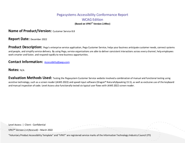 Voluntary Product Accessibility Templates for Pega Customer Service v8 ...