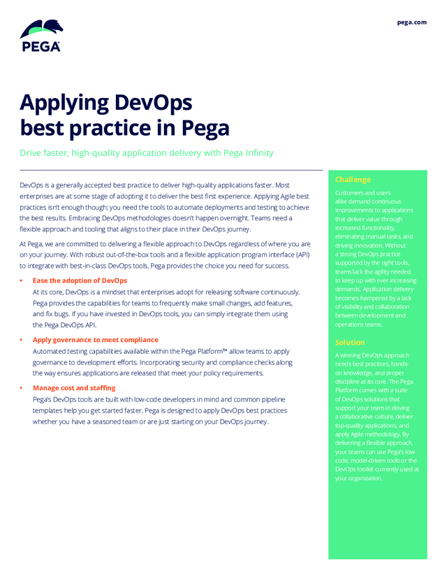 Delivering a flexible approach to DevOps | Pega