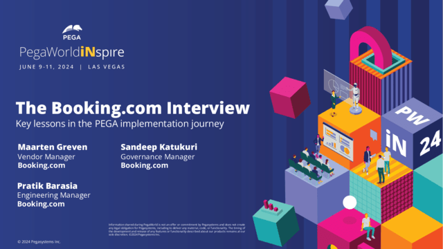 PegaWorld iNspire 2024: An interview with Booking.com (Presentation) | Pega
