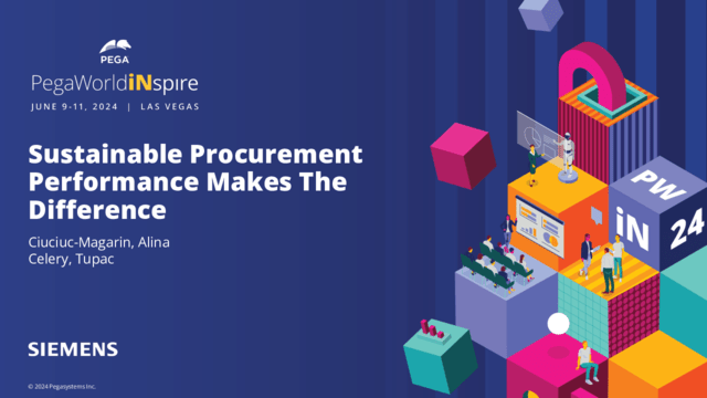 PegaWorld iNspire 2024: Siemens: Sustainable Procurement Performance Makes the Difference ...